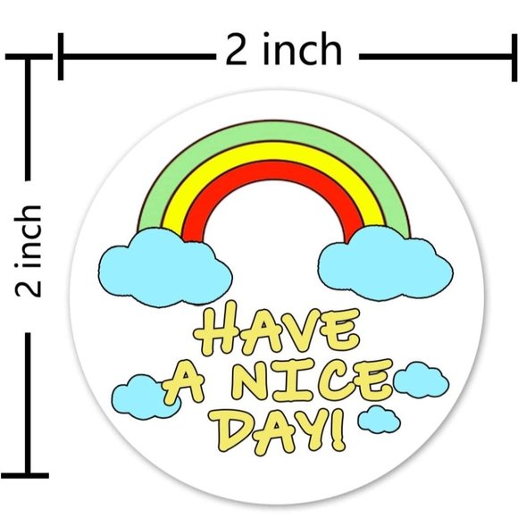 Office | 5 Have A Nice Day Rainbow On Cloud Stickers 2 | Poshmark